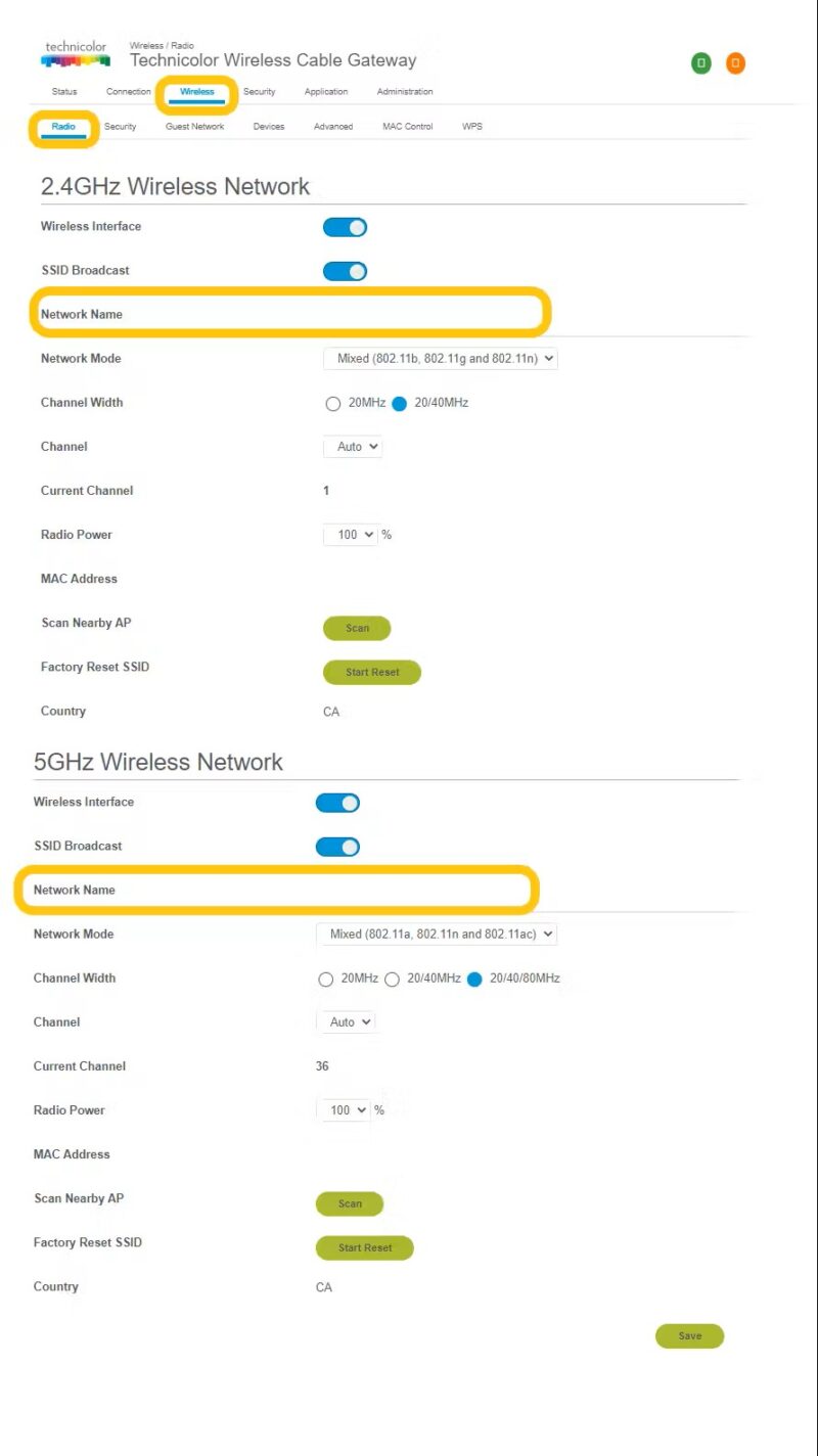 Technicolor CGA4234DG - Docsis 3.1 Wireless Cable Modem - Auracom